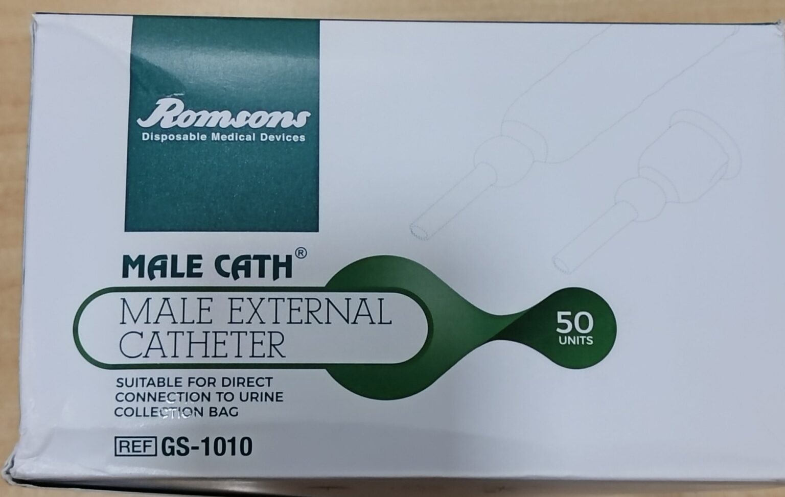 ROMSONS GS-1010 MALE EXTERNAL CATHETER / PENILE SHEATH, 50'S/PK ...